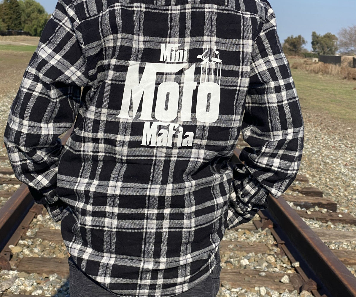 Youth Black & White Flannel – Mini Moto Mafia Clothing