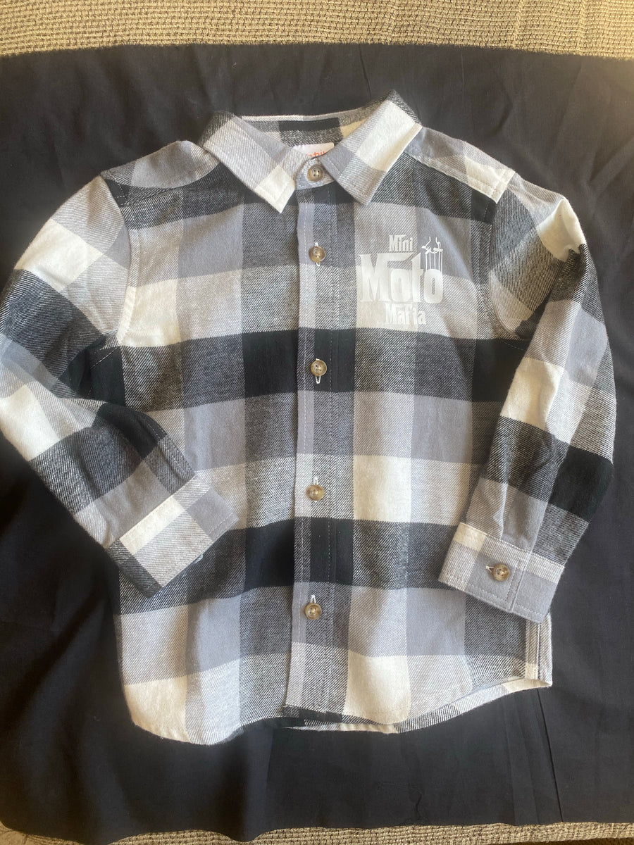 Toddler Flannel (Gray) – Mini Moto Mafia Clothing